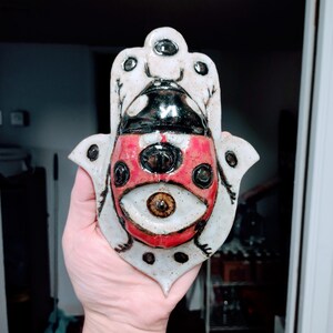 Ladybug Hamsa Ceramic Wall Art - Etsy