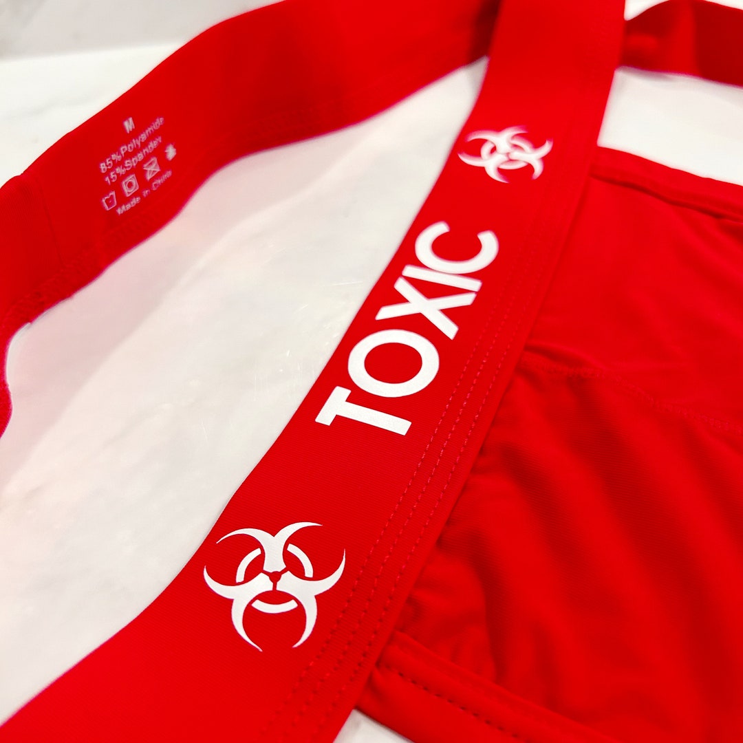 Mens TOXIC Jockstrap, Biohazard, Poz, Nasty Pig, Red Fetish Jockstrap ...