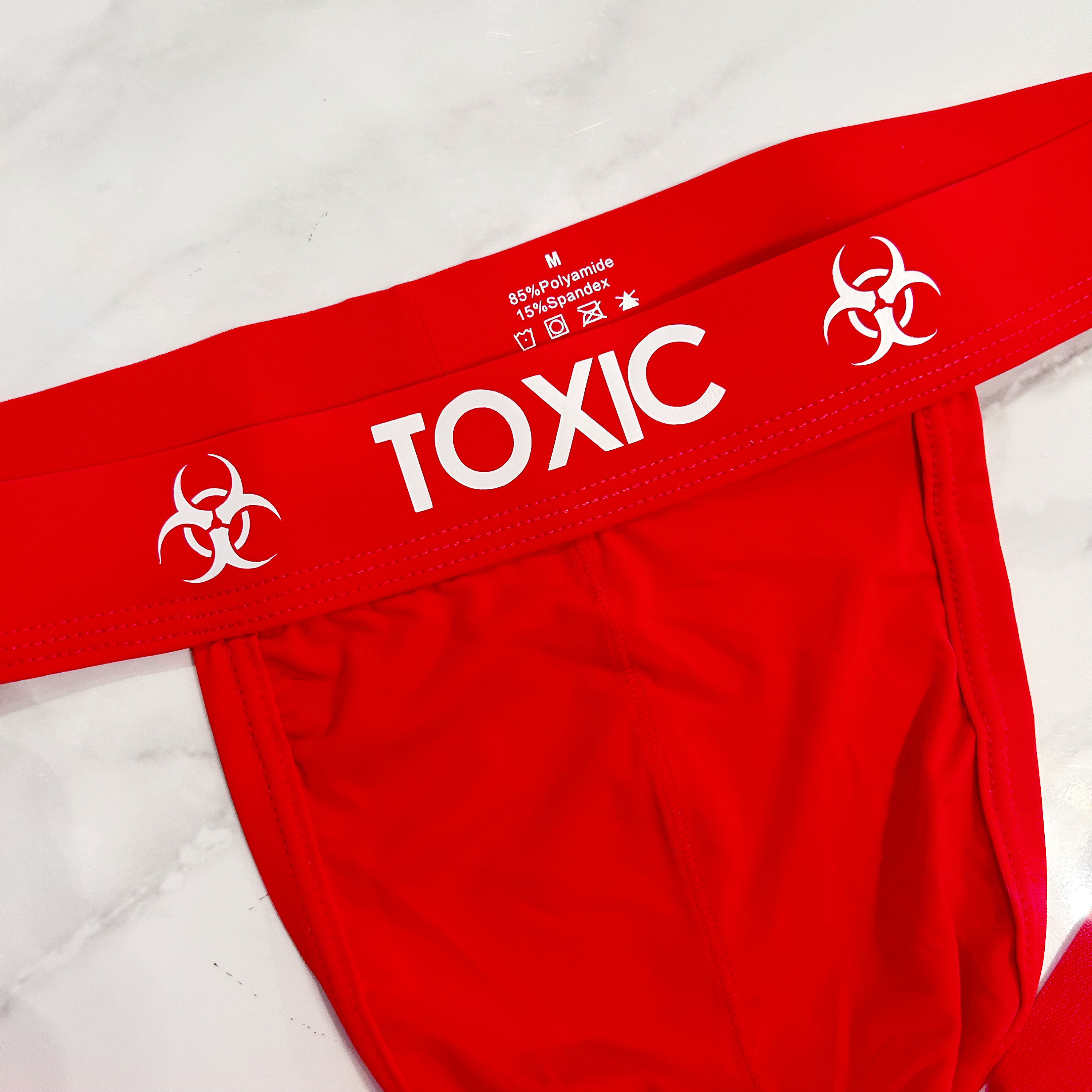 Mens TOXIC Jockstrap, Biohazard, Poz, Nasty Pig, Red Fetish Jockstrap ...
