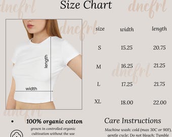 Womens Baby Tee Generic Brand Size Chart Color Chart Key Features Baby ...