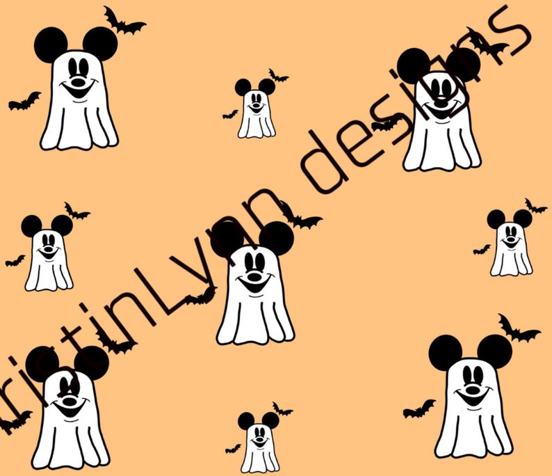 Mickey Mouse Ghost Seamless Pattern File for Sublimation Custom Fabric ...