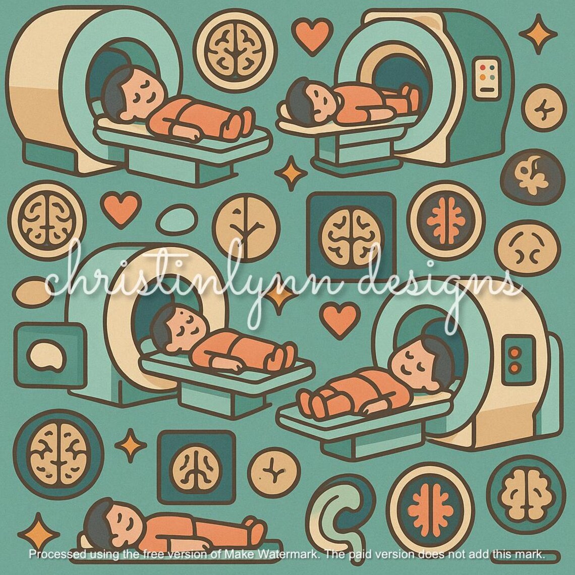 MRI Medical Seamless Pattern File for Sublimation Custom Fabric Designs ...