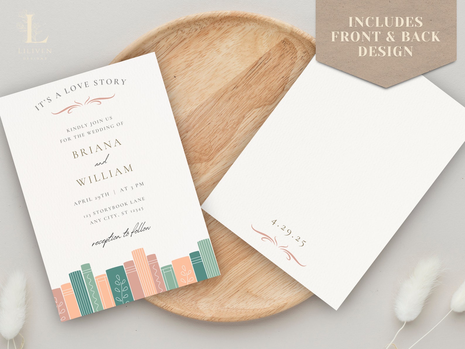 Literary Wedding Invitation | Book Theme Wedding Invites | Instant ...