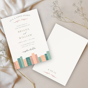 Literary Wedding Invitation | Book Theme Wedding Invites | Instant ...