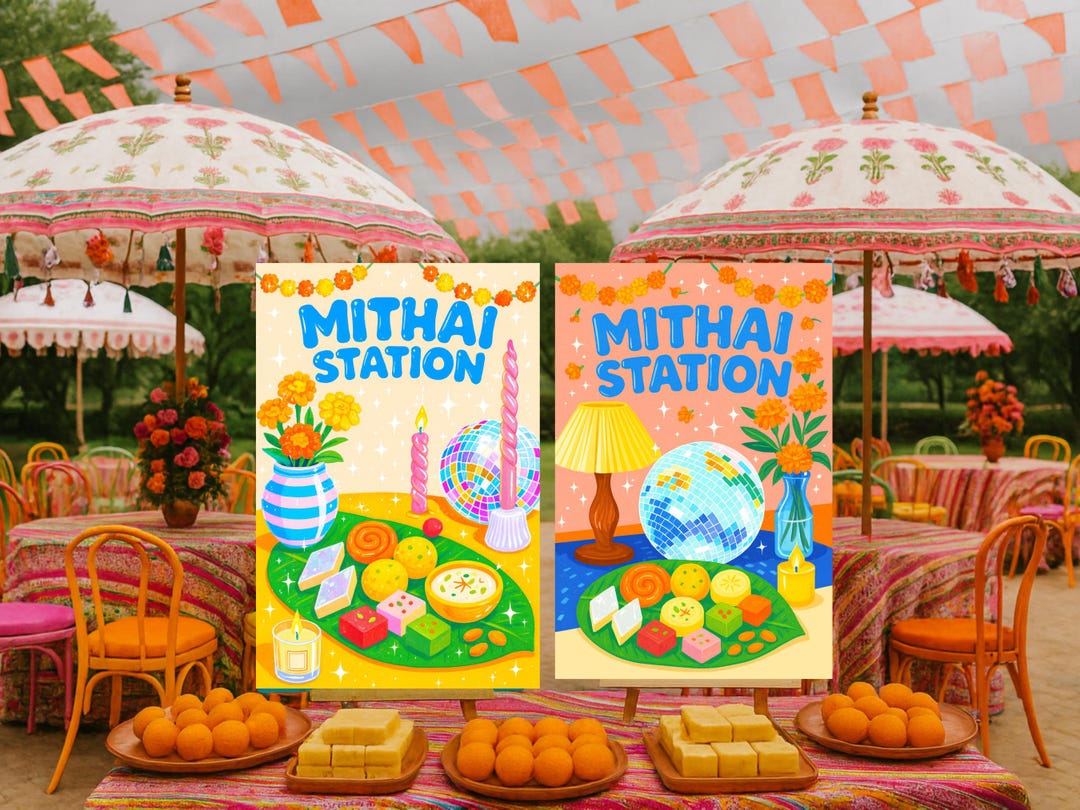 Mithai / Sweets Station Poster (set of 2) – Retro Disco × Marigold ...