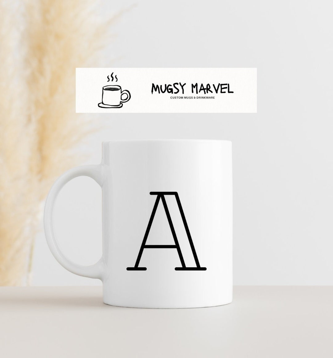 Mugsy Marvel Monogram Letter Mug, Custom Gift, Personalised Gift, Gifts ...