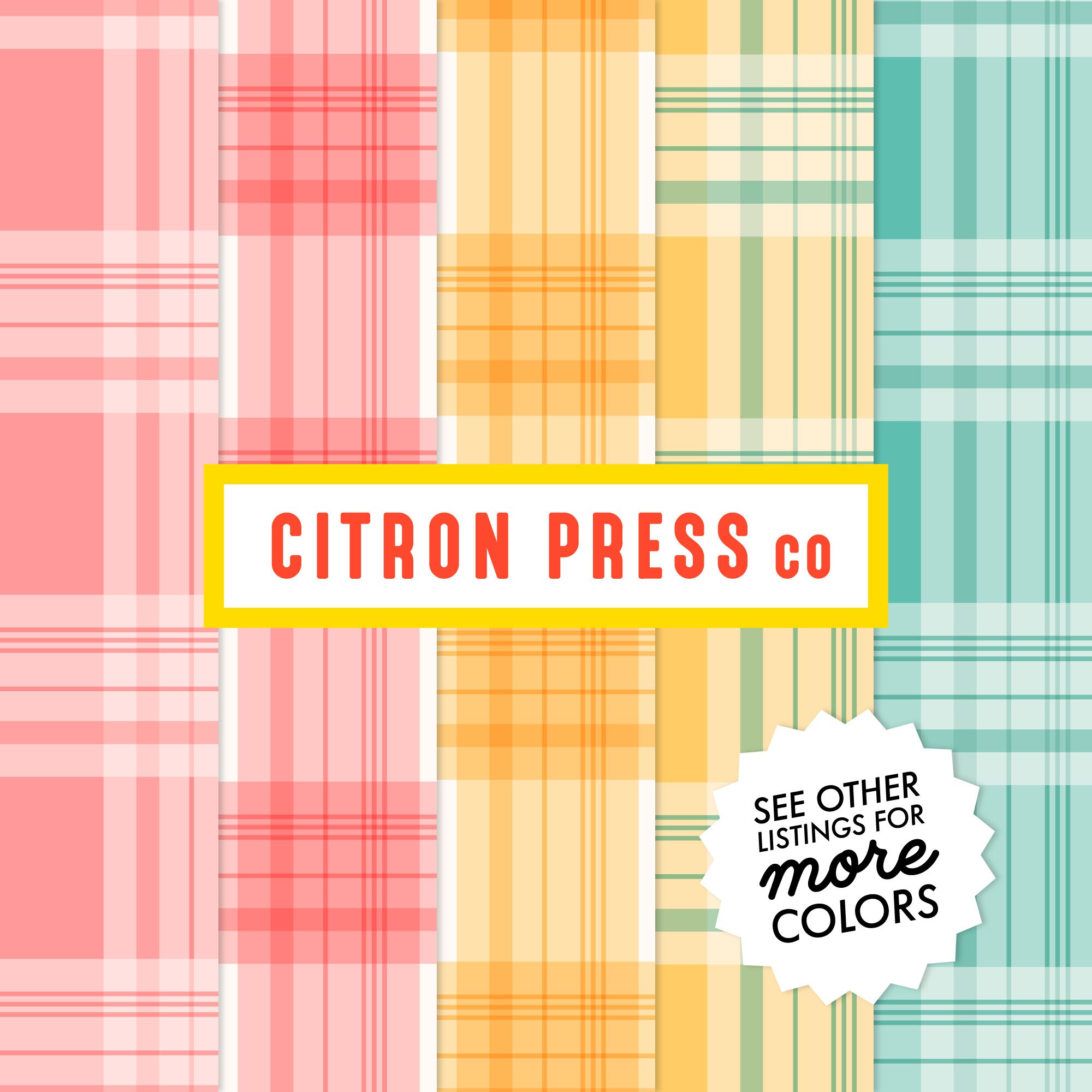 Candy Stripe Plaid Seamless Pattern PNG File for Fabric Printing ...