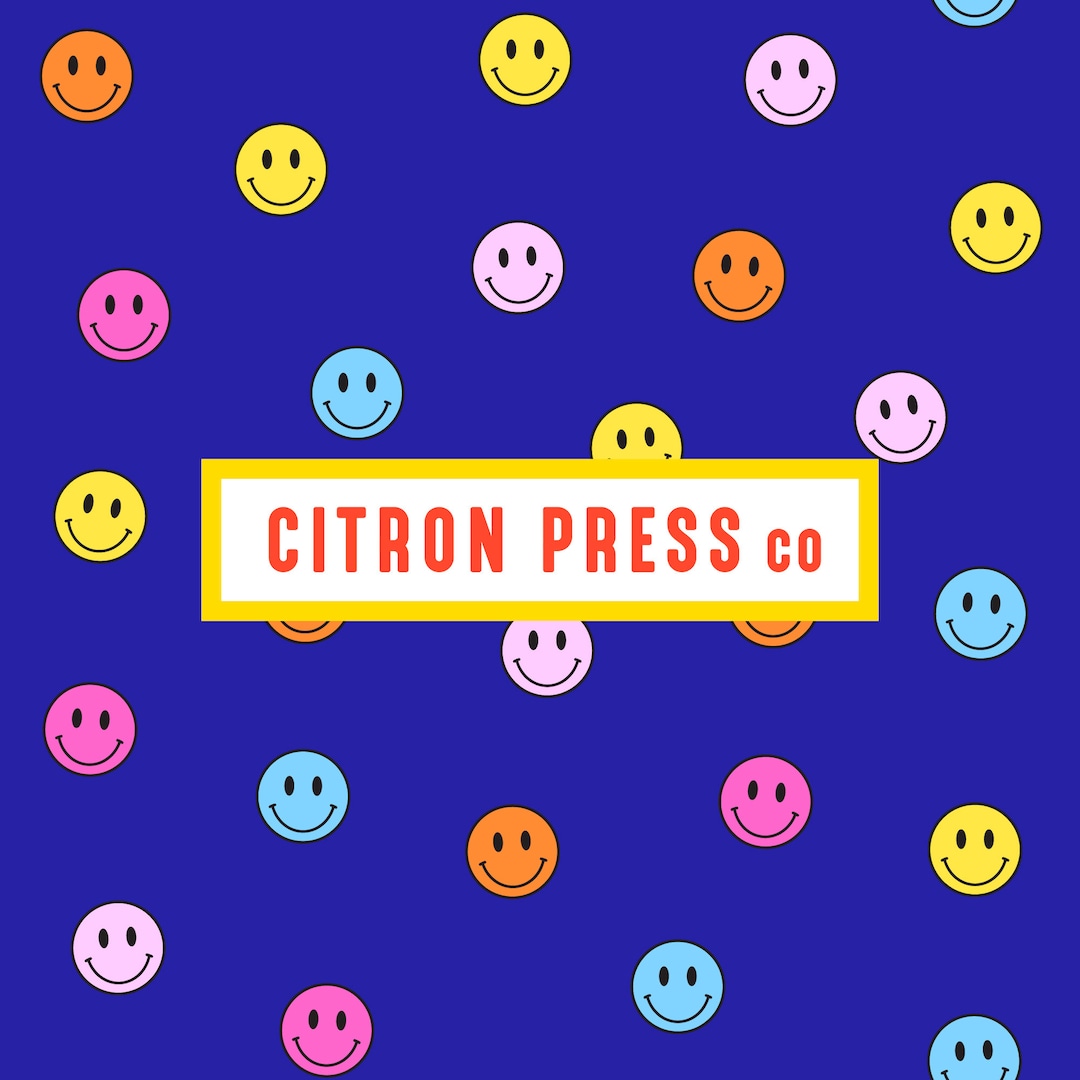 Happy Face Polka Dot Seamless PNG and Jpeg File for Fabric Printing ...