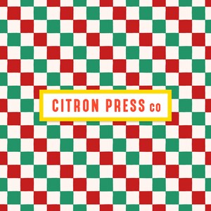 Retro Christmas Checker Print Seamless Pattern Png in Red and Green ...
