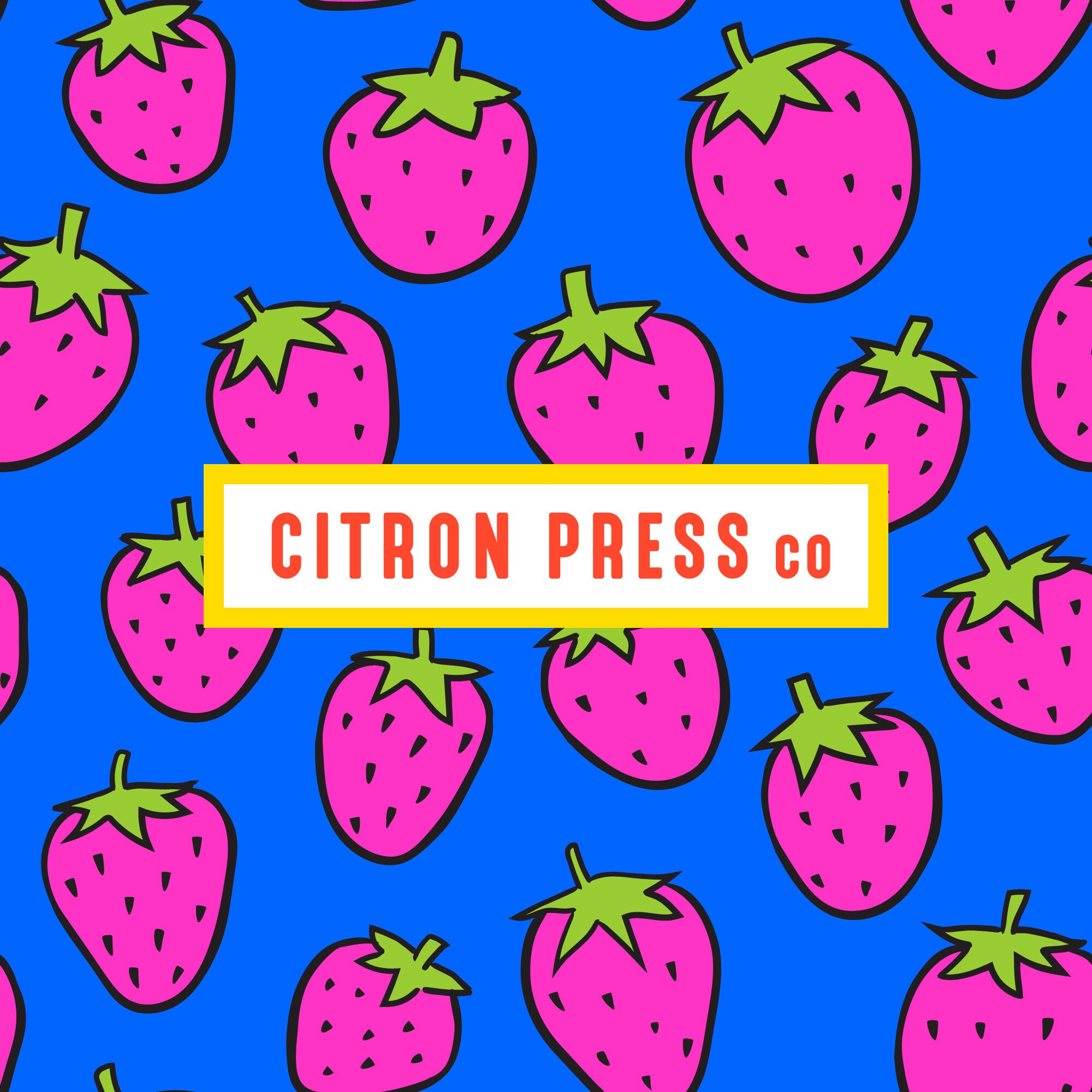Pink Strawberry Print Seamless Pattern for Fabric Printing, PNG and ...