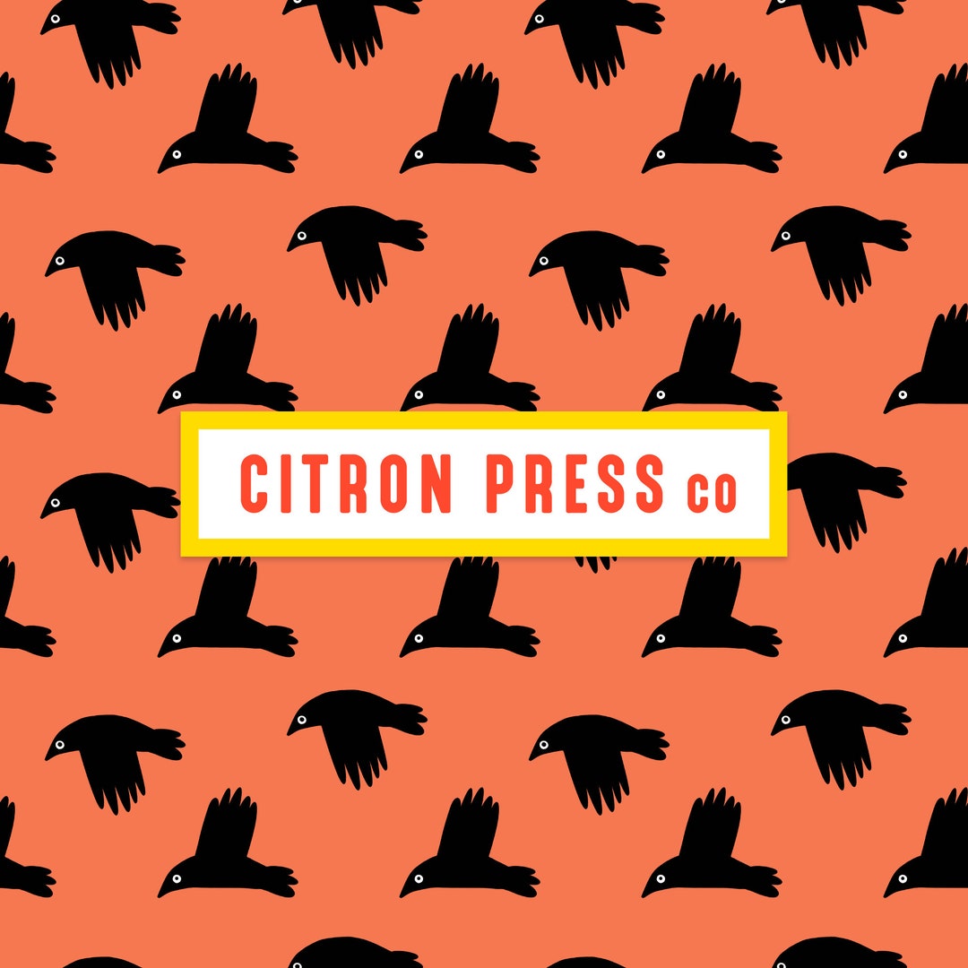 Halloween Crows Seamless Pattern Png, Raven Pattern File, Spooky ...