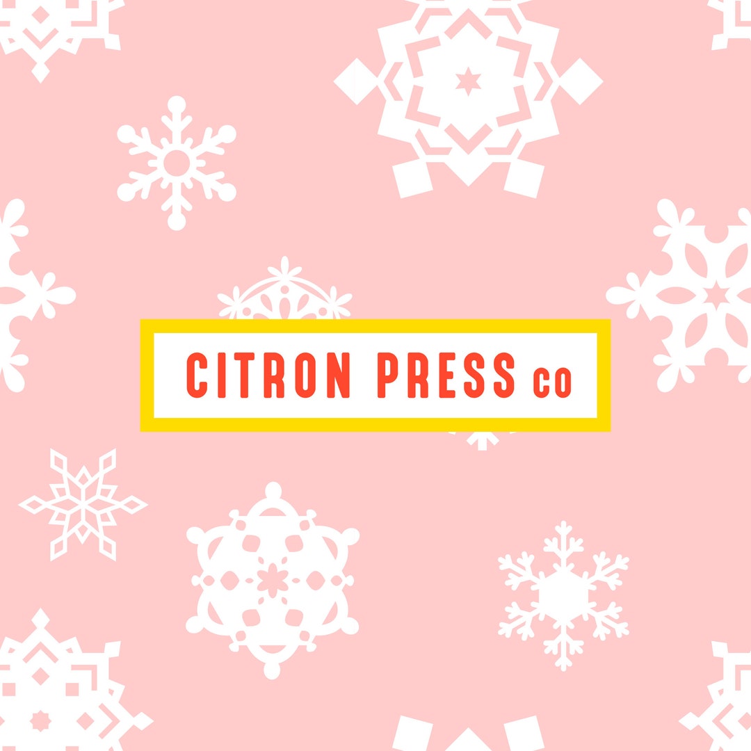 Pink Snowflakes Pattern for Holiday Decor, 12x12 Christmas Print ...