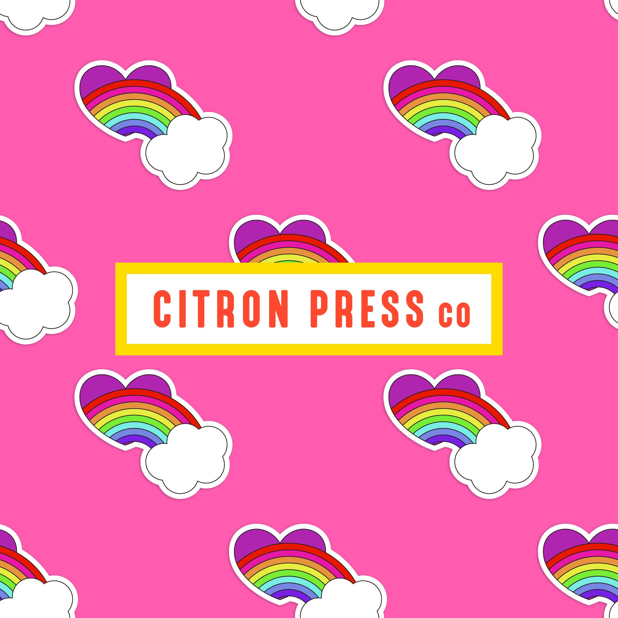 80s Nostalgia Rainbow Heart Seamless Repeat PNG for Valentines Day ...