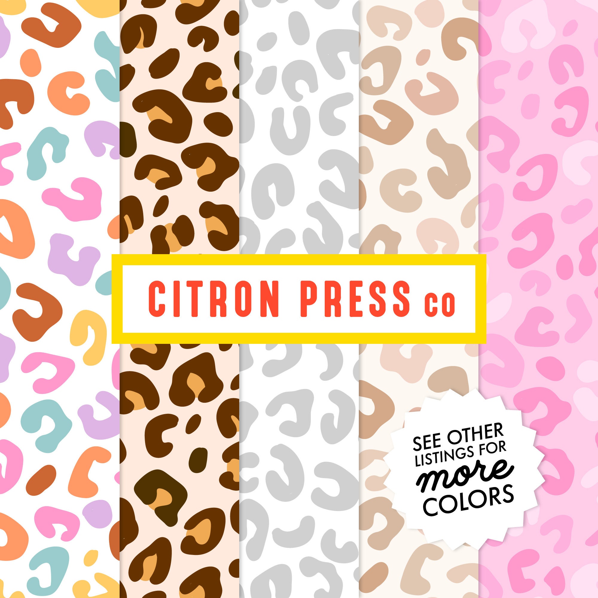 Pastel Leopard Print PNG and JPG Files, Boho Seamless Pattern for ...