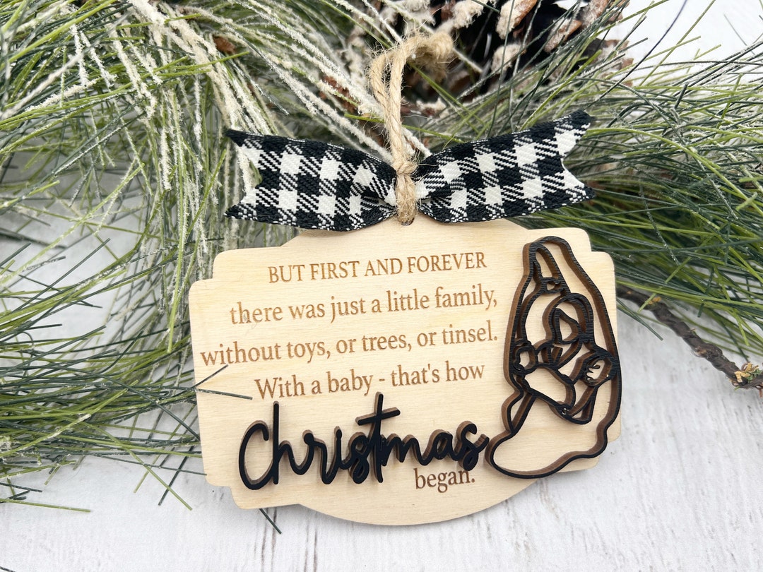 Nativity Christmas Ornament, Laser Engraved Ornament, Wooden 3D ...