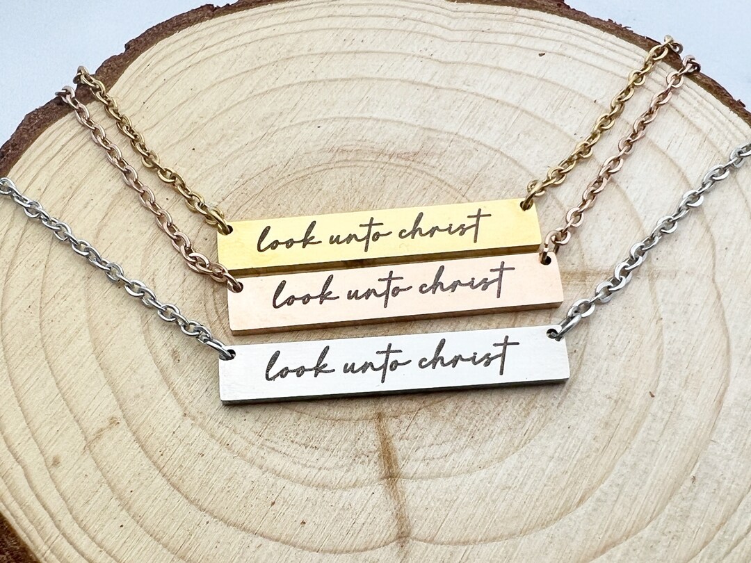Look Unto Christ Bar Necklace, LDS Youth Theme 2025, D&C 6 36, Seminary ...