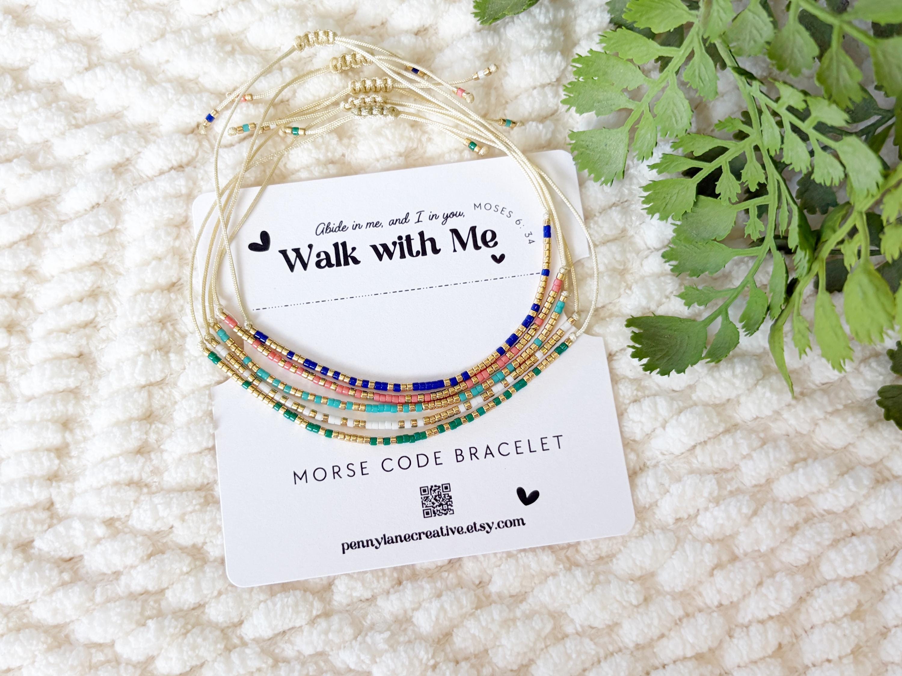 Walk With Me Morse Code Bracelet, 2026 LDS Youth Theme, Adjustable ...