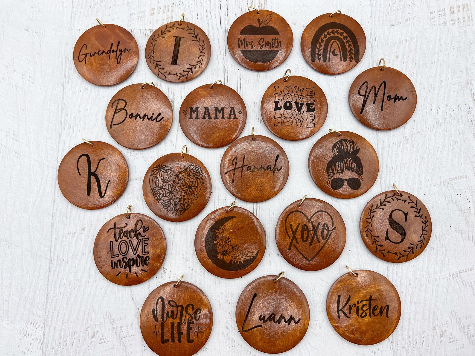 Custom Wooden Keychain 2 Inch Laser Engraved Wood Pendant for - Etsy