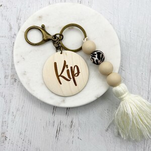 Boho Keychain, Tassle Keychain, Initial Keychain, Custom Name Keychain ...