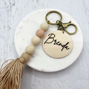 Boho Keychain, Tassle Keychain, Initial Keychain, Custom Name Keychain ...