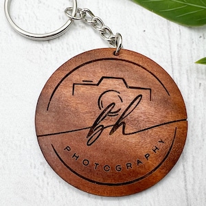 Custom Wood Keychain With Company or School Logo or Design of Your ...