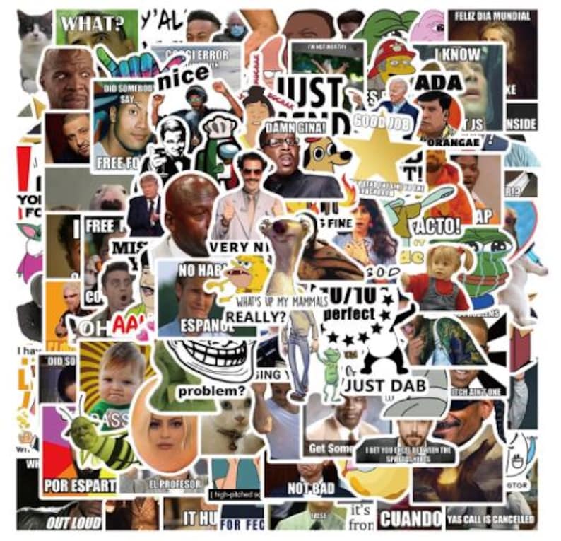 Funny Meme Stickers Pack for Laptop, Guitar, Skateboard, Water Bottle ...