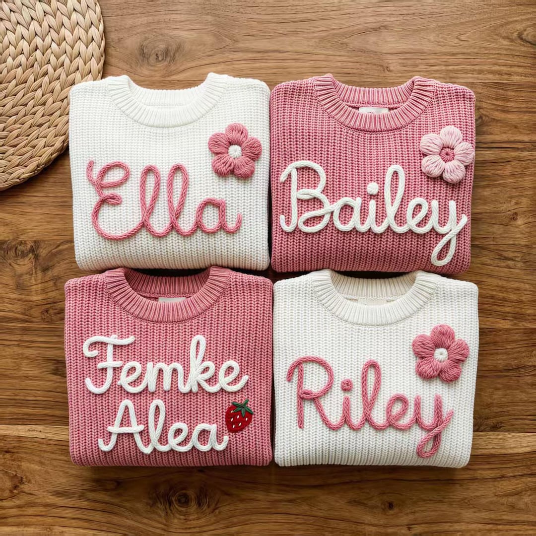Personalized Name Baby Sweater/custom Embroidered Baby Knit Sweater ...