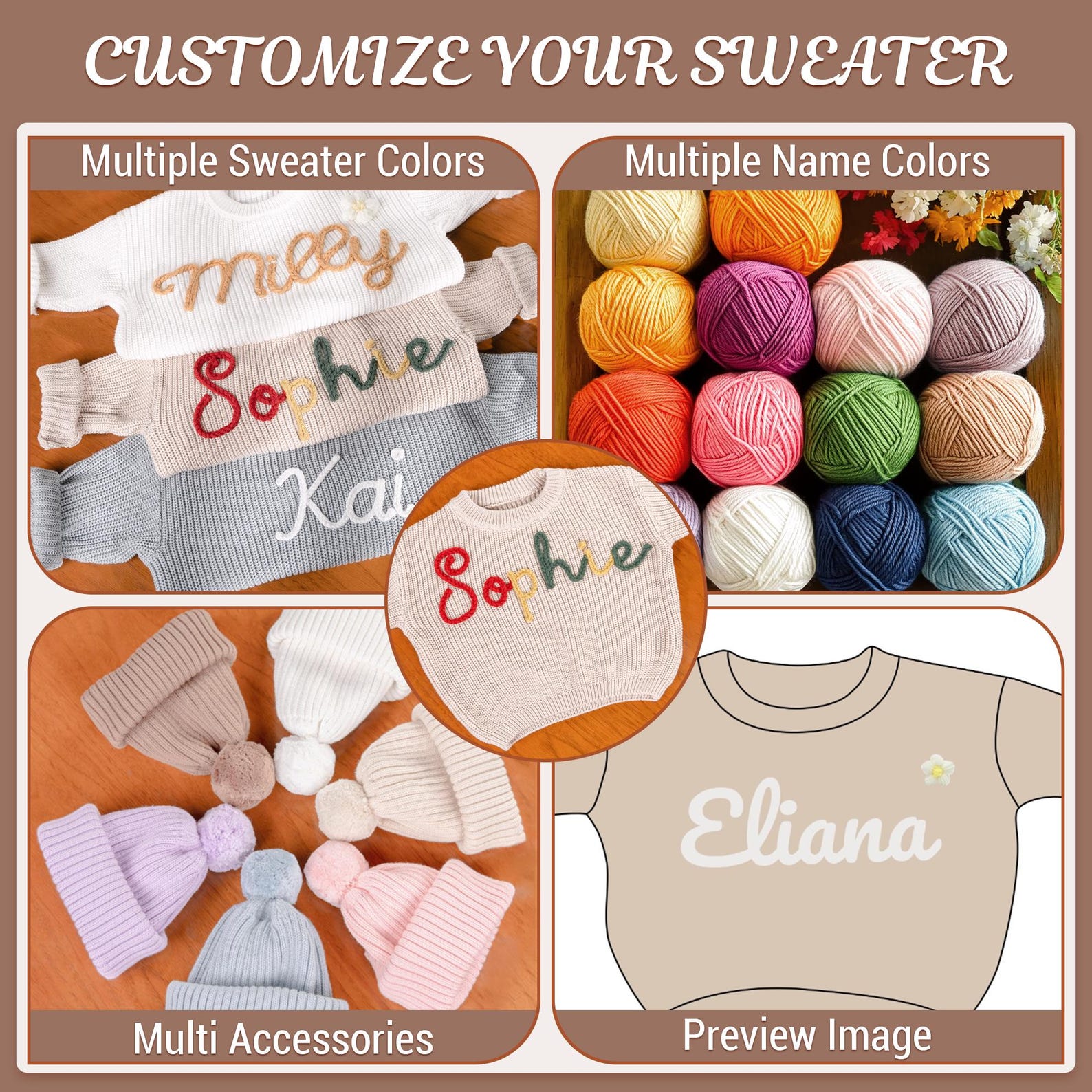 Personalized Hand Embroidered Baby Sweater: Custom Knit Name Jumper - Etsy