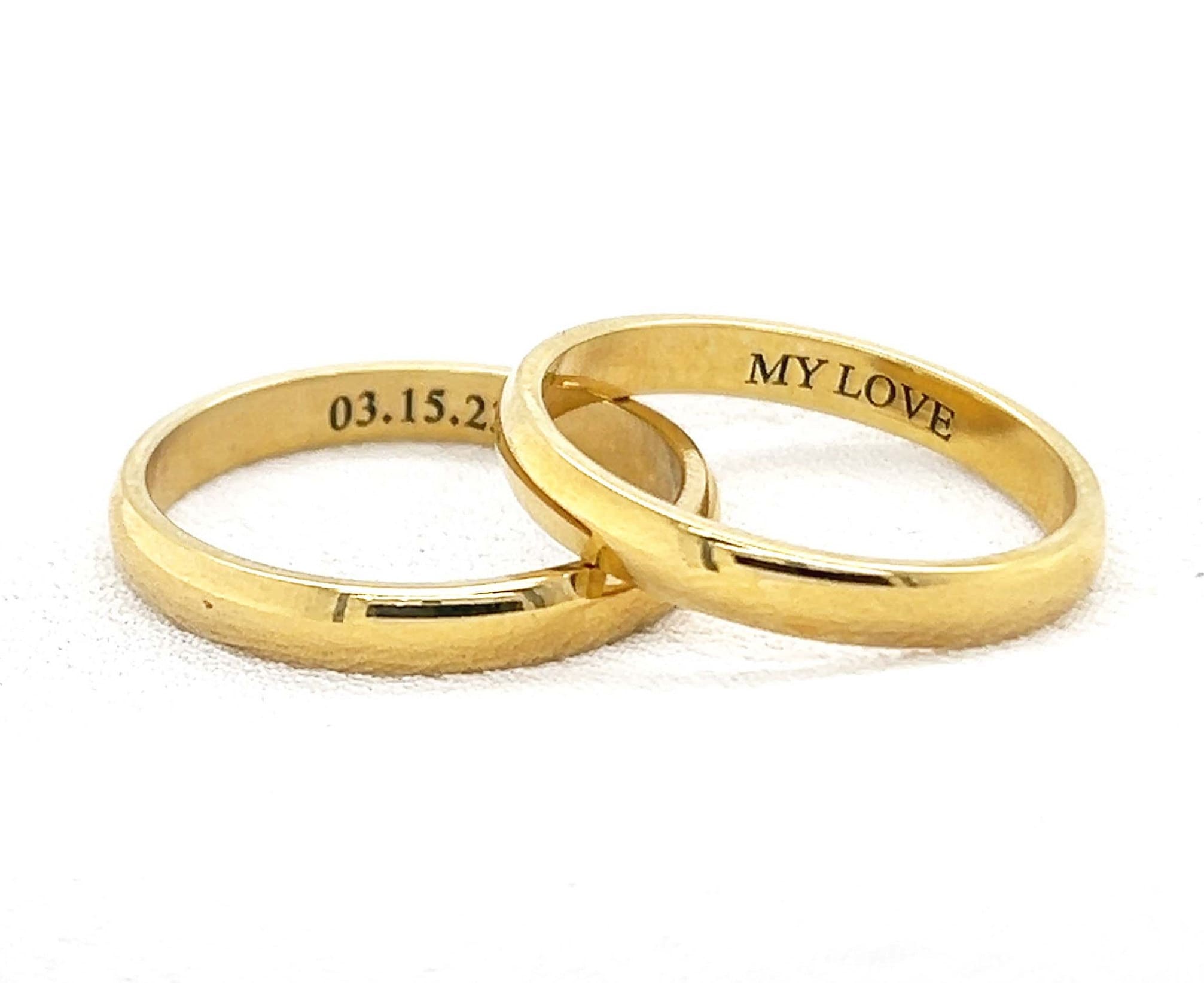 Personalized Serling Silver 925 / 14K Solid Gold Promise Ring ...