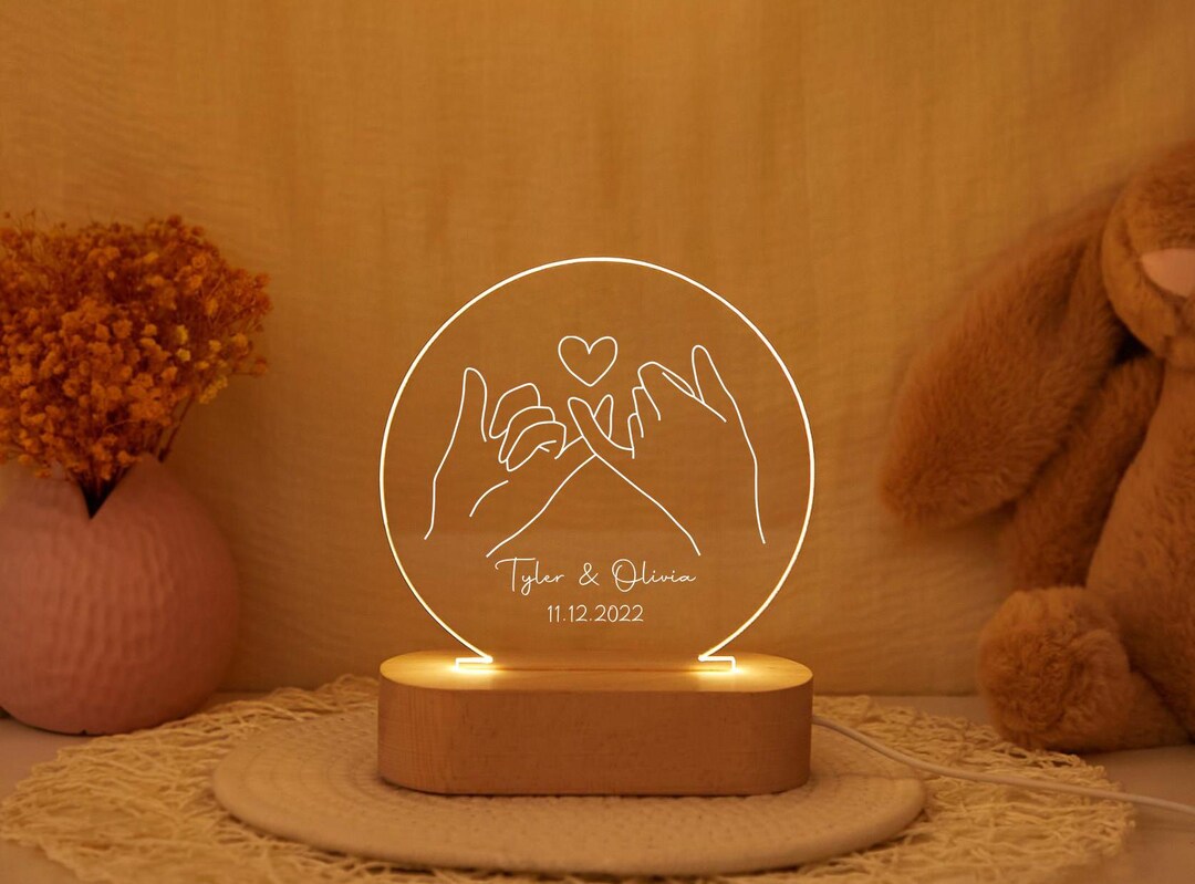 Custom Couple Valentine Night Light,valentine Night Lamp,anniversary ...