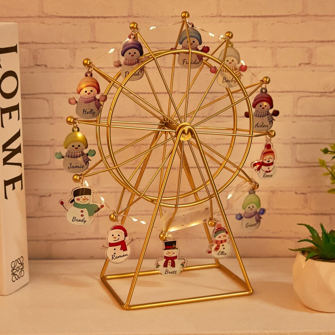 Personalized Family Ferris Wheel, Grandkids Ornament, Custom Name Night ...