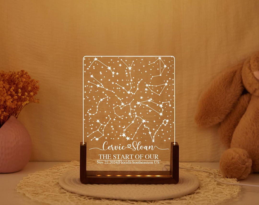 Custom Star Map,star Map Night Light,personalized Constellation Chart ...