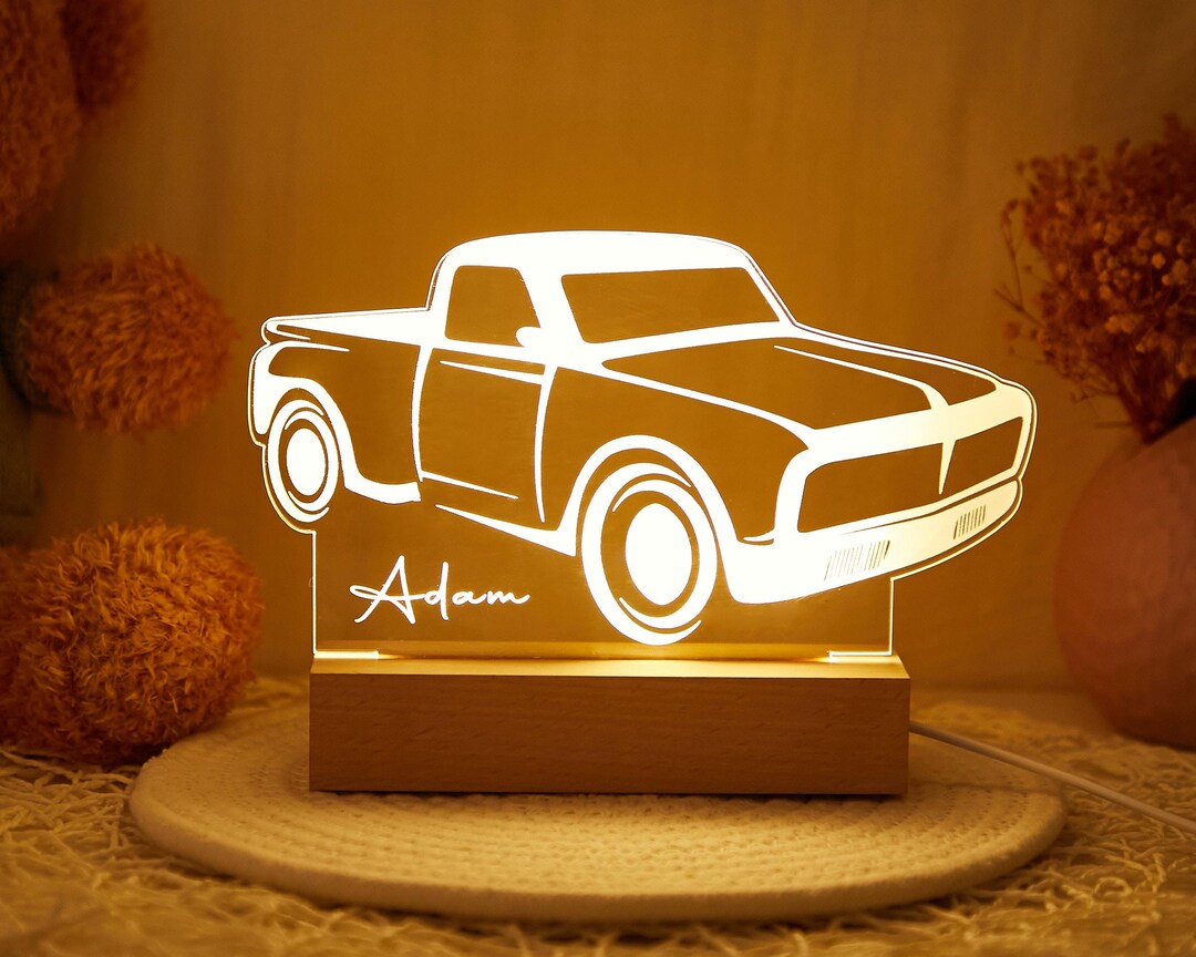 Personalized 3D Car Night Light,custom Name Tractor Night Light,car ...