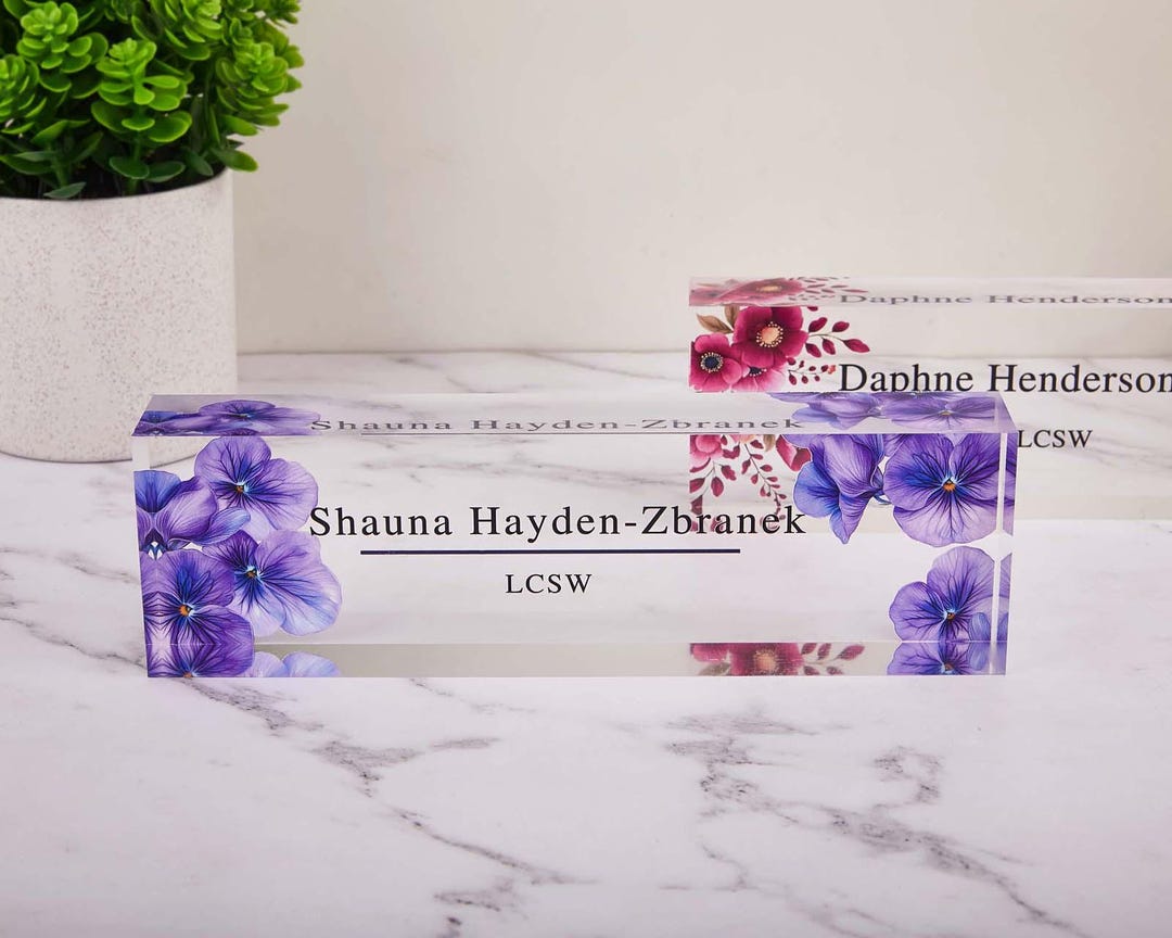 Desk Plaque, Acrylic Name Plate for Desk, Teacher Name Plate ...