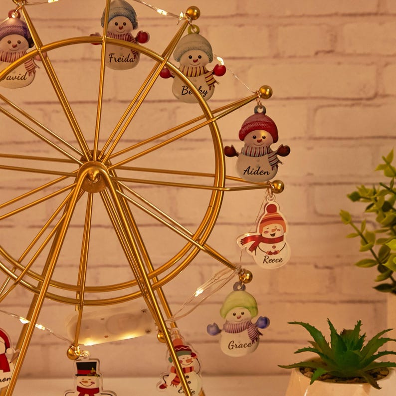 Personalized Family Ferris Wheel, Grandkids Ornament, Custom Name Night ...