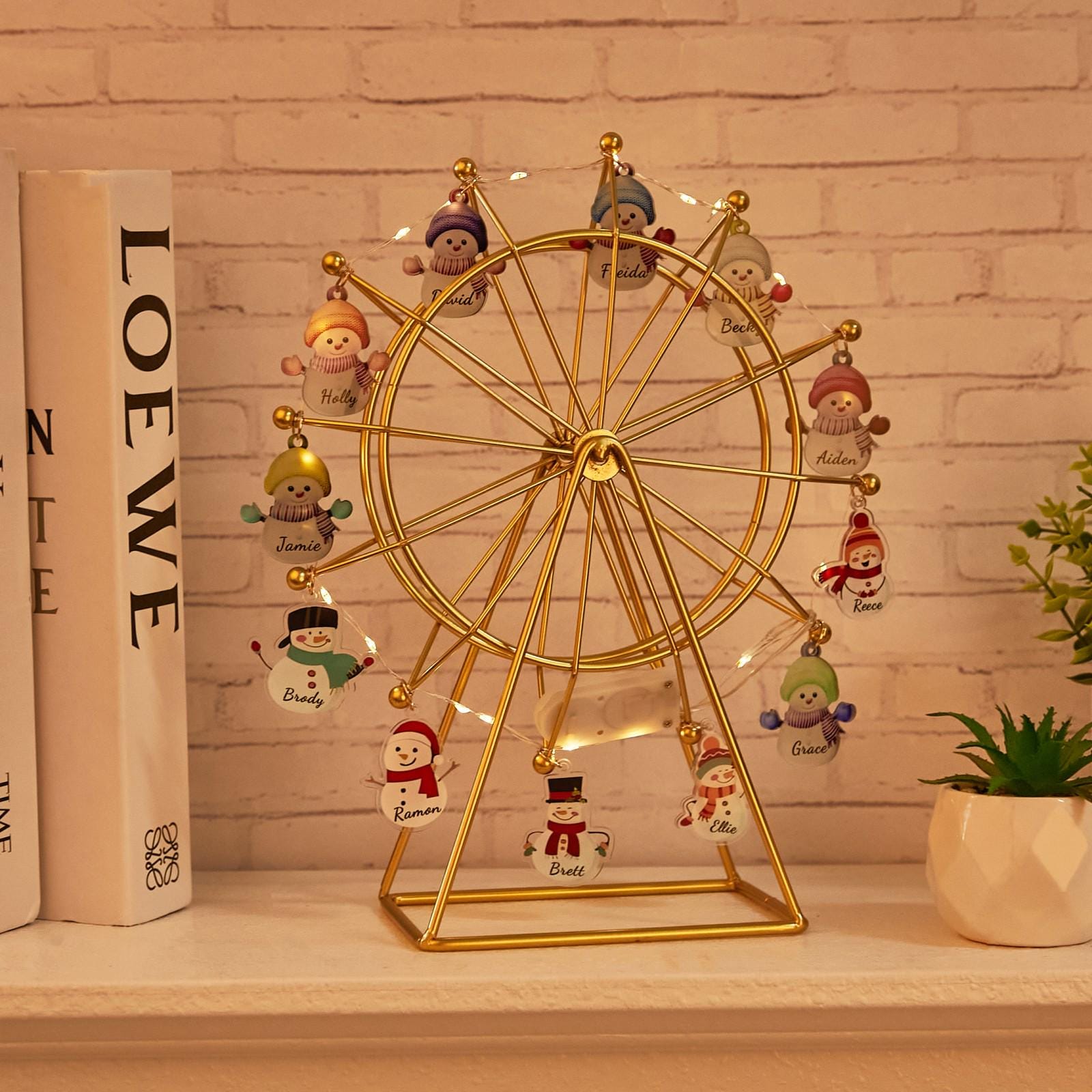 Personalized Family Ferris Wheel, Grandkids Ornament, Custom Name Night ...
