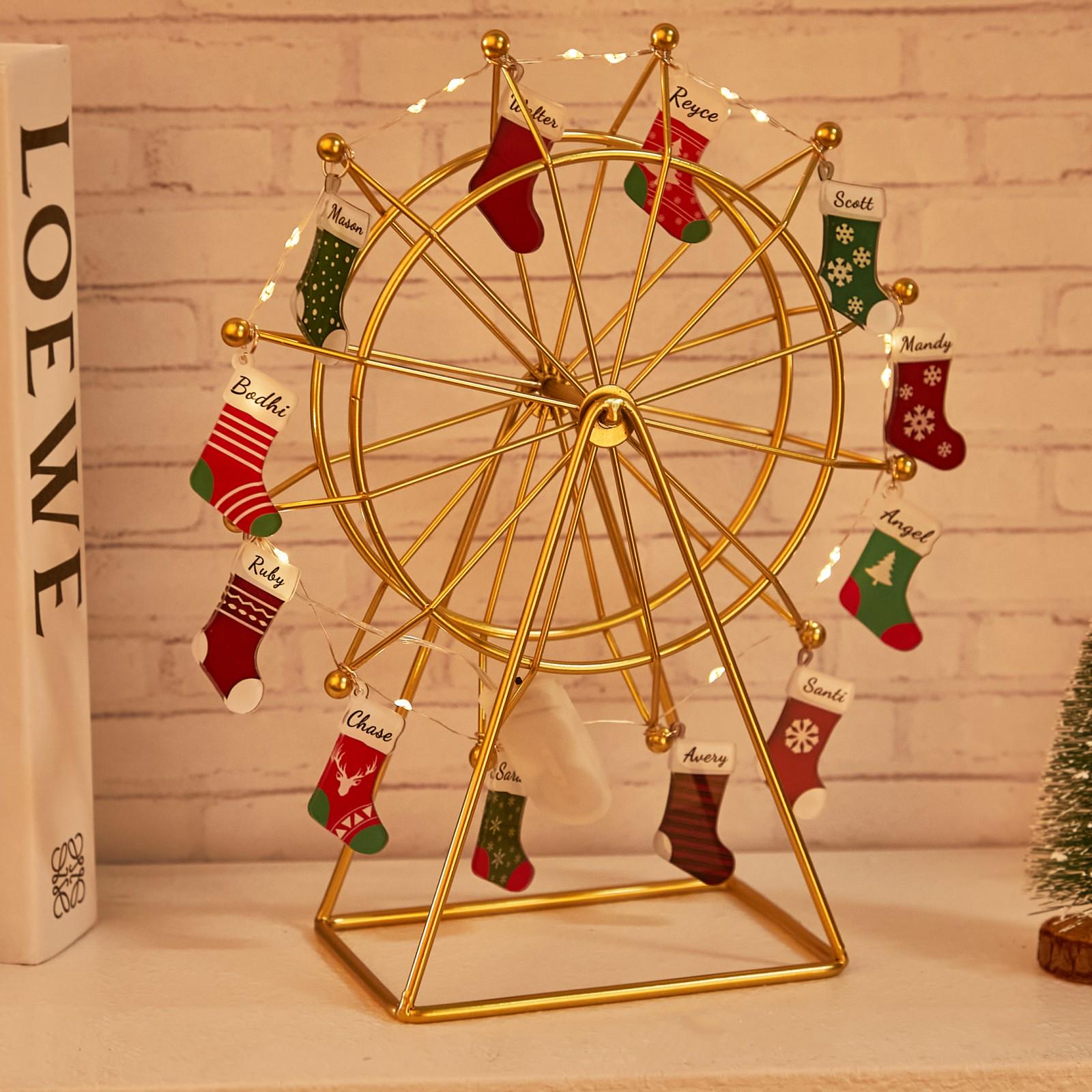 Personalized Family Ferris Wheel, Grandkids Ornament, Custom Name Night ...