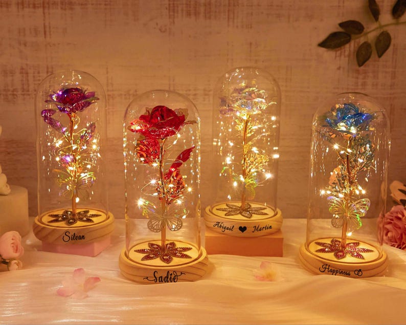 Galaxy Rose Flower Gifts,personalized Galaxy Rose Night Light,elegant ...