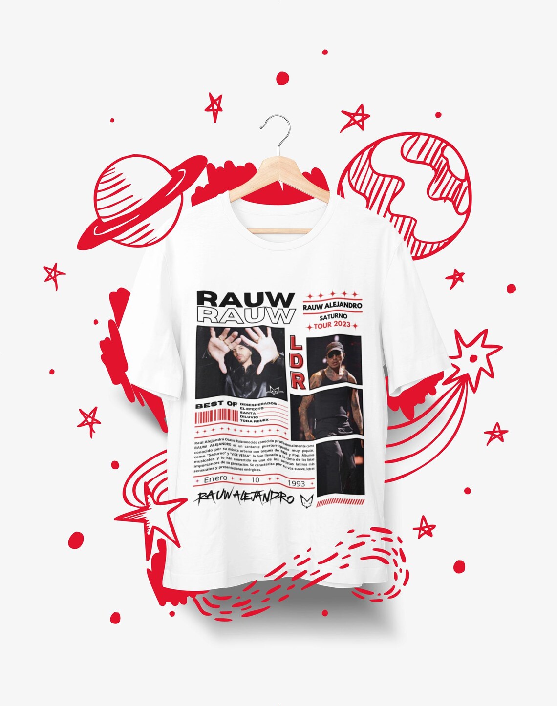 Rauw Alejandro Tshirt Design, Retro Digital, 90s Vintage, Rauw ...