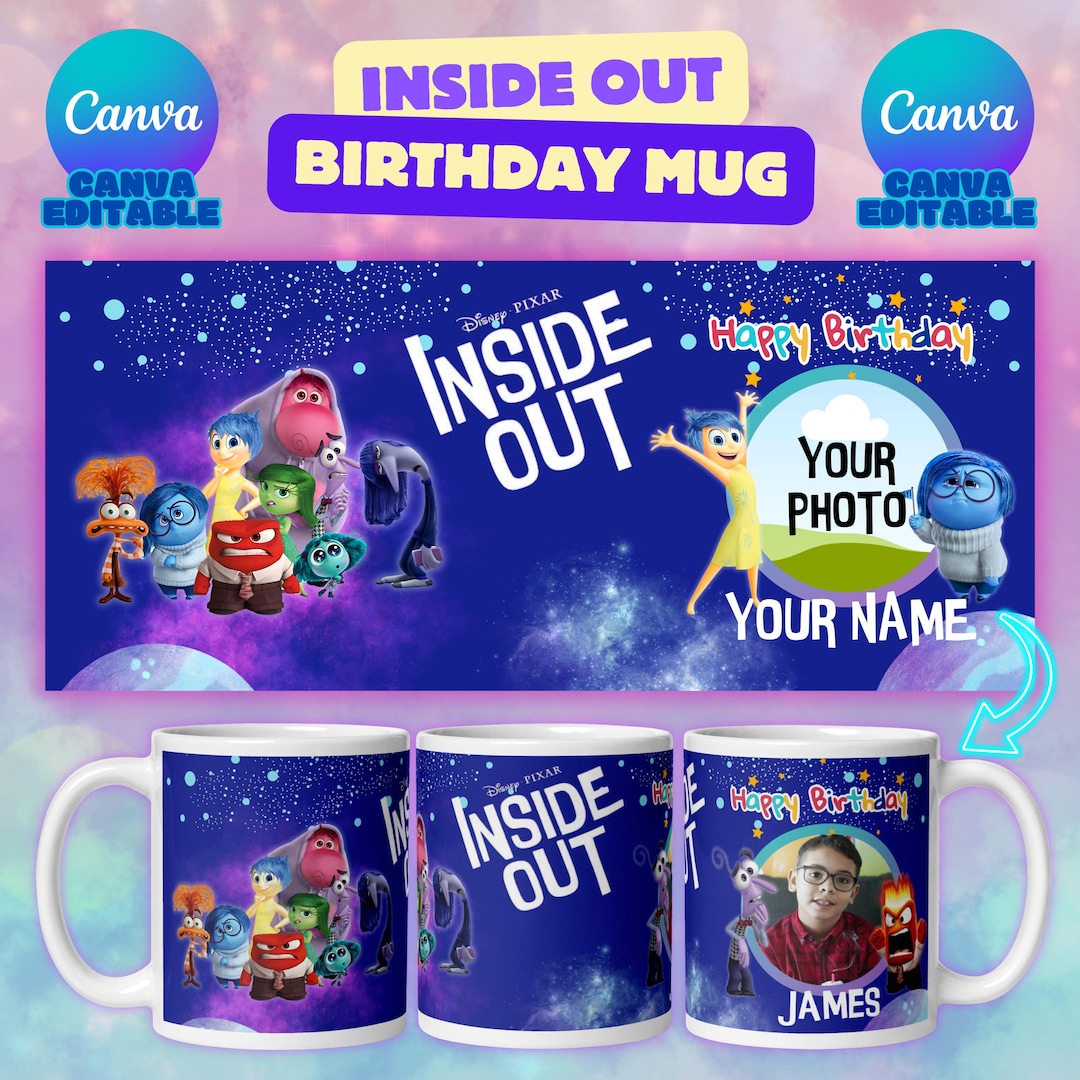 Inside Out 2 Mug Wrap Birthday Editable Mug Inside Out Canva Editable ...