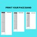 Printable Marathon Pace Bands With Custom Pace Finish Time Calculator ...