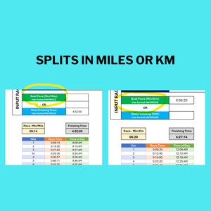 Printable Marathon Pace Bands With Custom Pace Finish Time Calculator ...