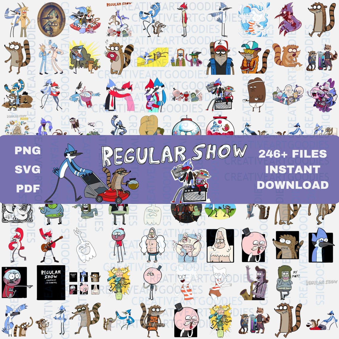 82 Designs Regular Show SVG PNG PDF Bundle | Mordecai & Rigby Vector ...