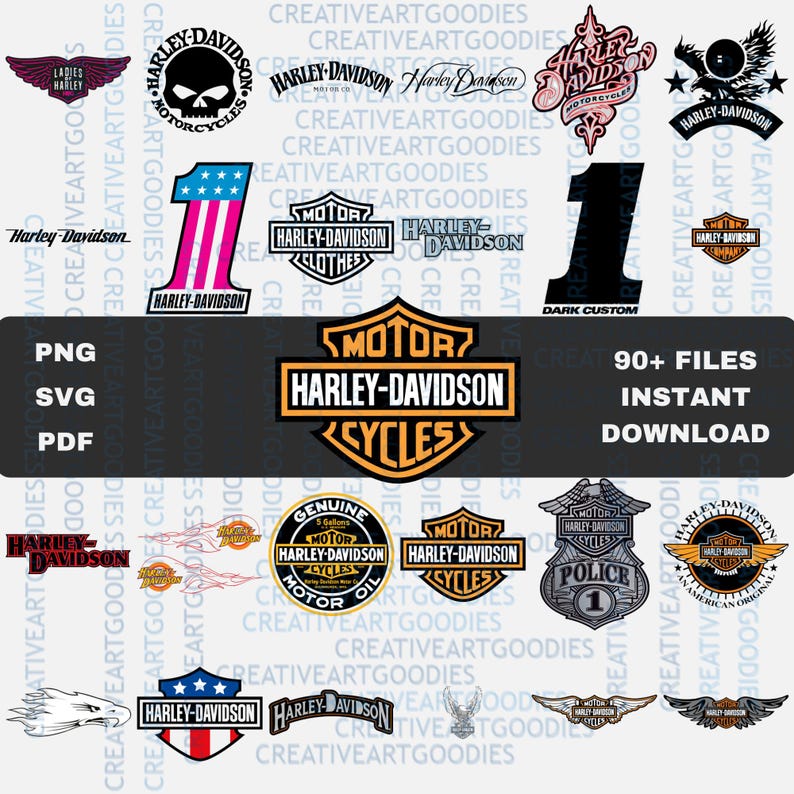 30 Designs Harley Davidson SVG PNG Pdf Bundle | Motorcycle Biker Vector ...