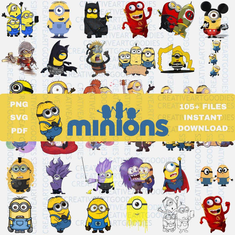 35 Designs Minions SVG PNG PDF Bundle | Despicable Me Vector Art ...