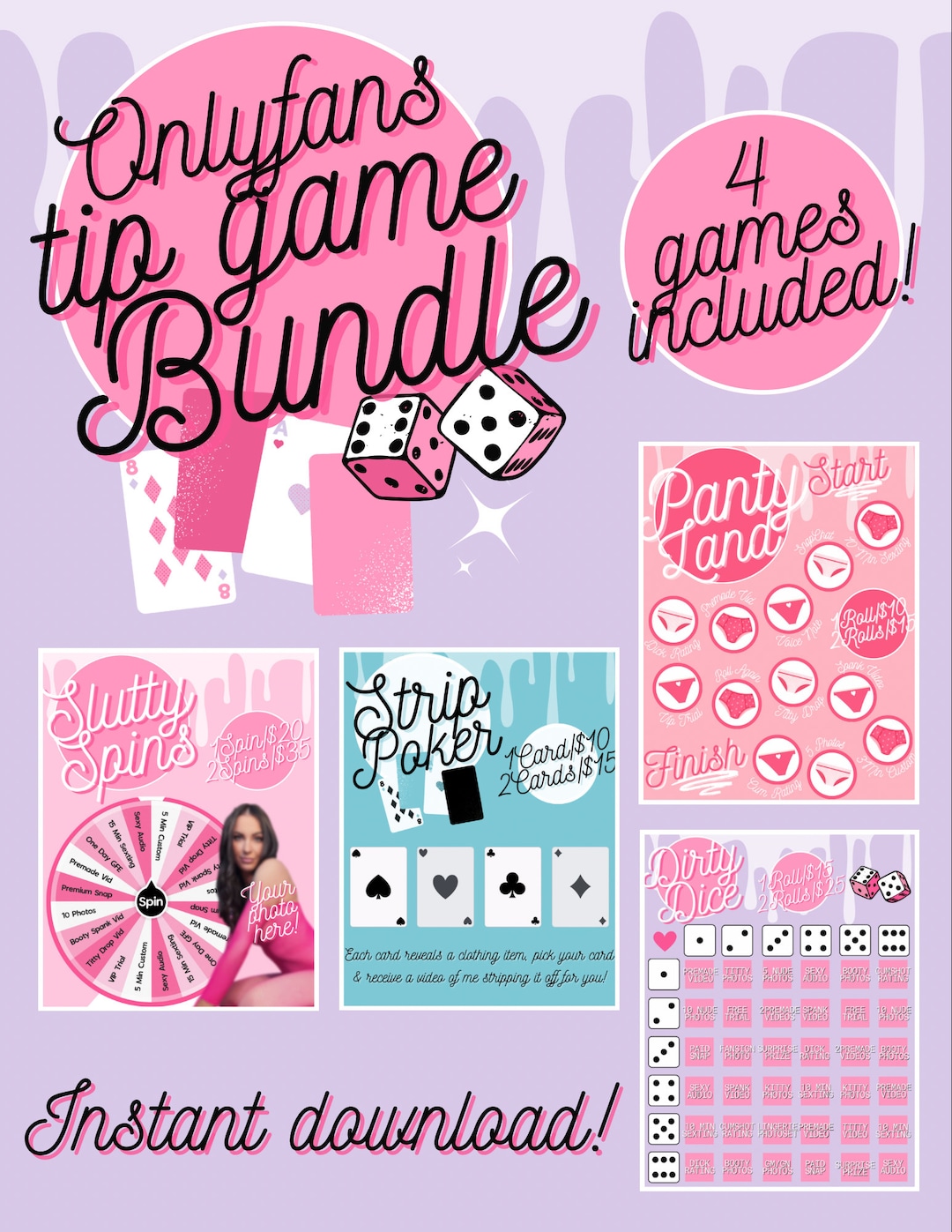 Onlyfans Tip Game Bundle, OF Tip Game, Get Tips, Dice Game, Board Game ...