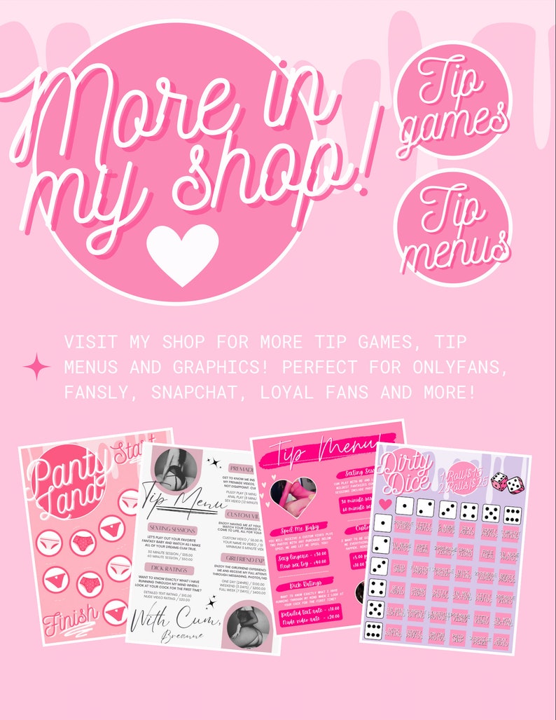 Onlyfans Tip Game Bundle, OF Tip Game, Get Tips, Dice Game, Board Game ...