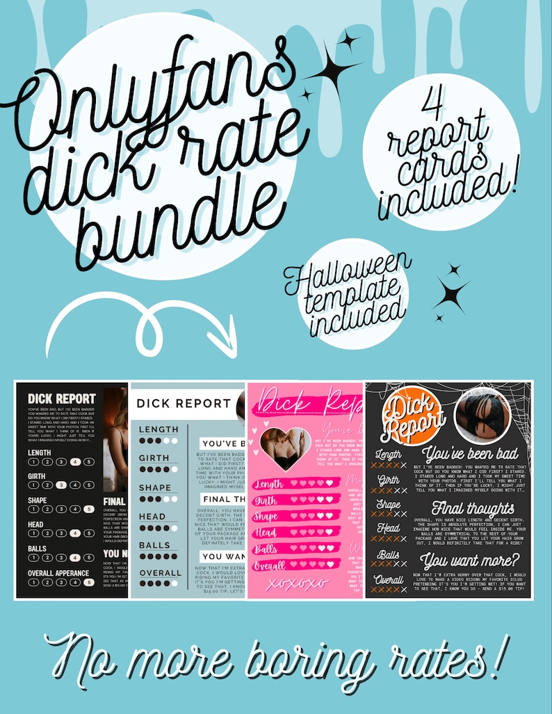 Onlyfans Report Cards, Rating Templates, Instant Download, Halloween ...