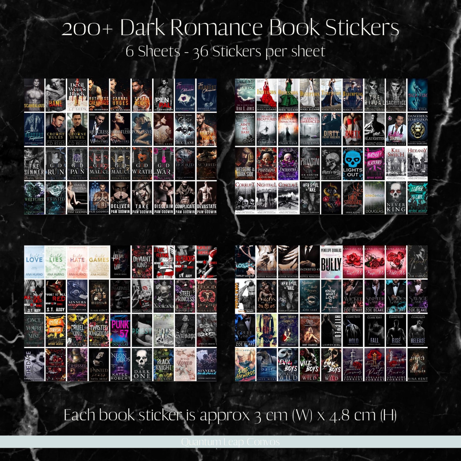 Booktok Dark Romance Sticker Bundle: 200+ Printable Book Cover Art (PDF ...