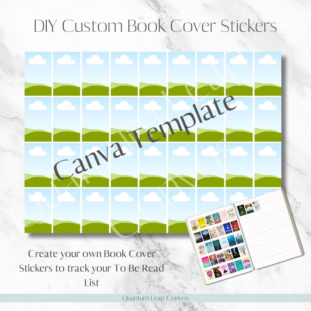 Custom Book Cover Sticker Sheet Canva Template: TBR Tracker (A4) - Etsy